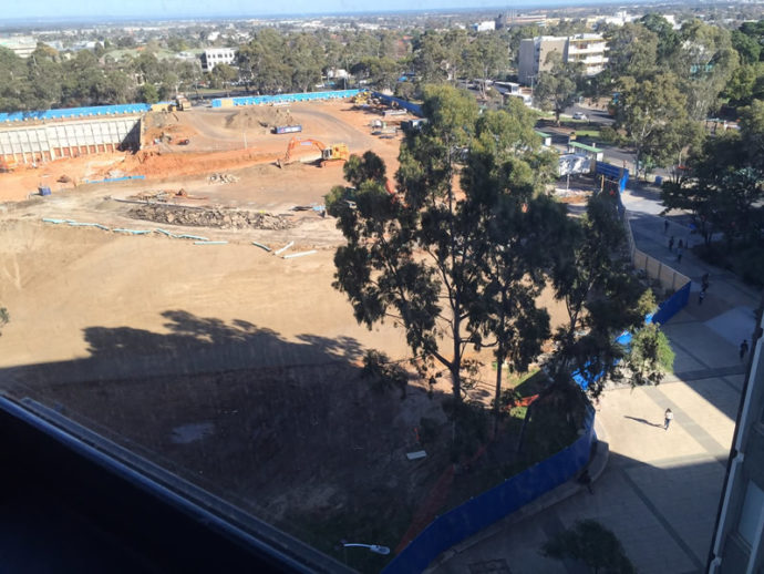 Engineered Hoarding at Monash University - Lee Group Fencing